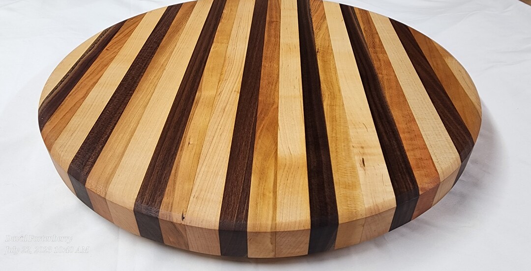 Handcrafted 20" Multi-wood Lazy Susan: Maple, Cherry & Black Walnut - Etsy