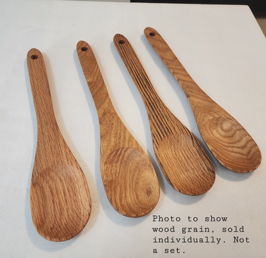 Handmade Wooden Red Oak Spoons | Full Size 13" Cooking Spoon | Hand ...