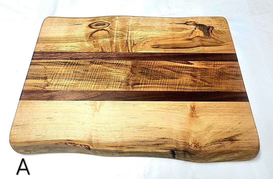 Live Edge Ambrosia Maple/black Walnut Cutting Boards Large - Etsy