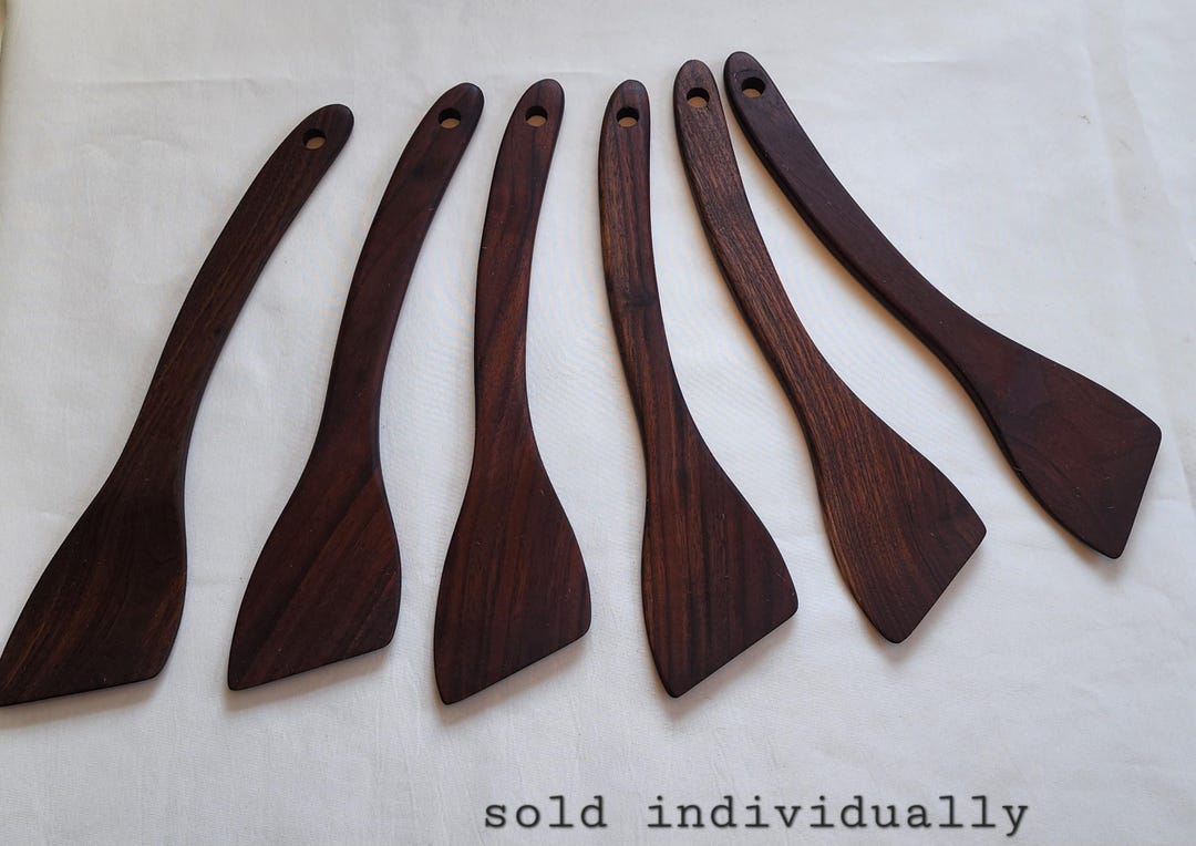 Curved Handle Black Walnut Spatula | Handcrafted Spatulas | Chef or ...
