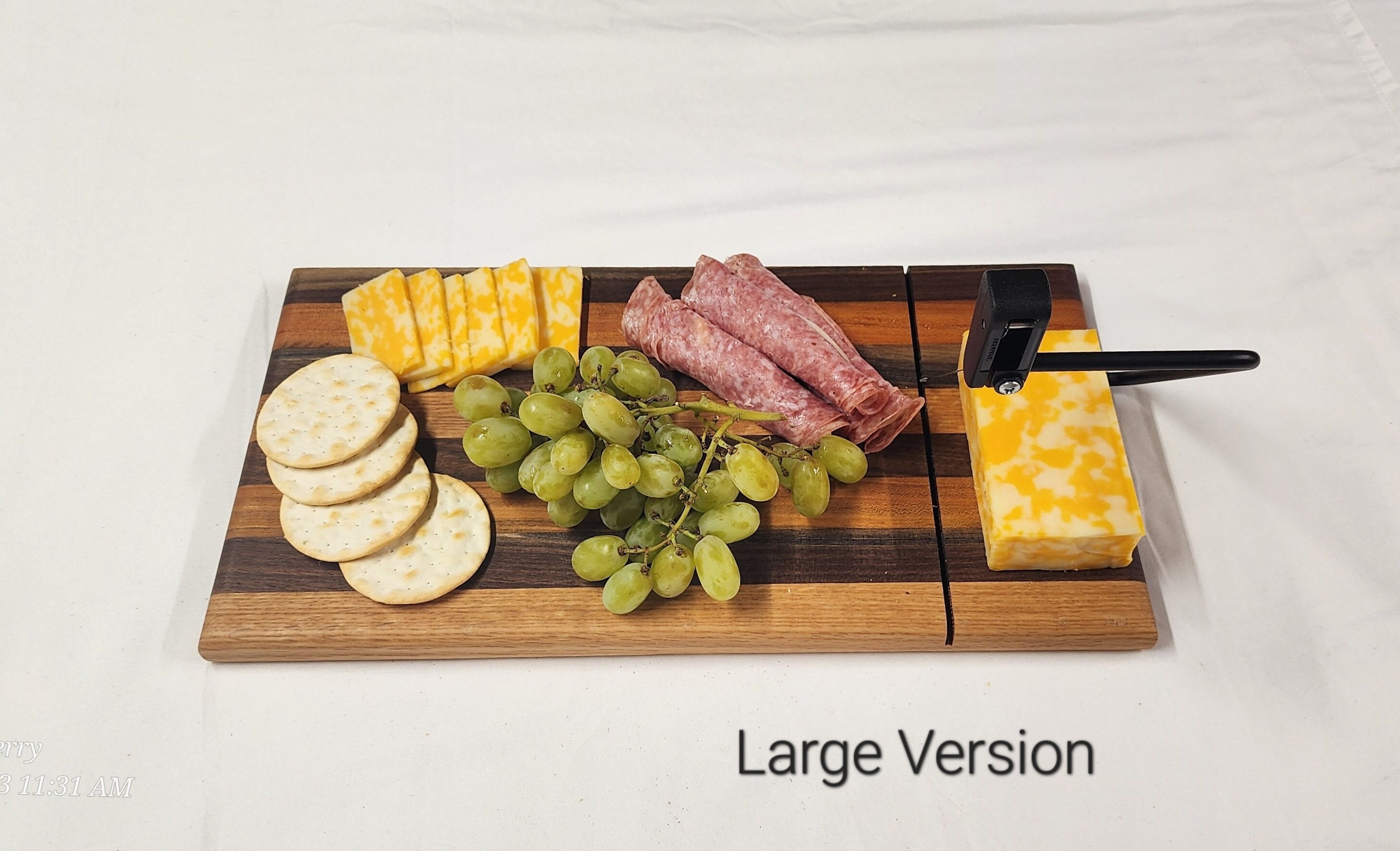 Handcrafted Cheese Slicer Board: Walnut, Cherry & Oak Charcuterie Board ...