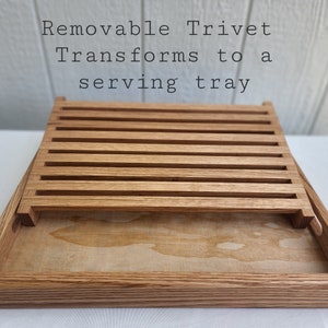 Handcrafted White Oak Crumb Tray: Bread Cutting Board With Trivet and ...