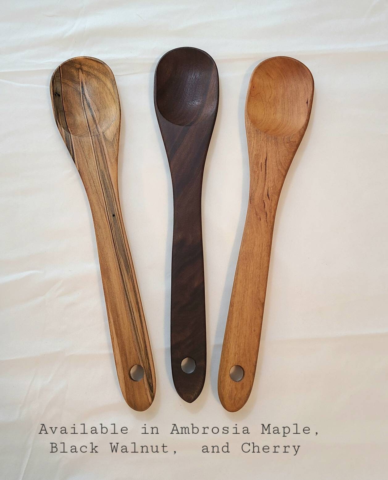 Handmade Wooden Red Oak Spoons Full Size 13 Cooking - Etsy