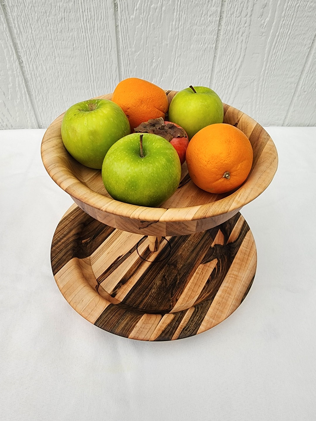 Two Tier Bowl | Ambrosia Maple Serving Tray | Rustic Decor | Two Tier ...