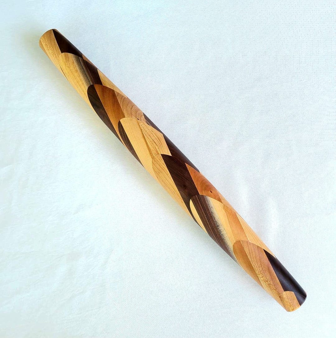 Handcrafted French Rolling Pin: Multi-wood Artisan Design in Black ...