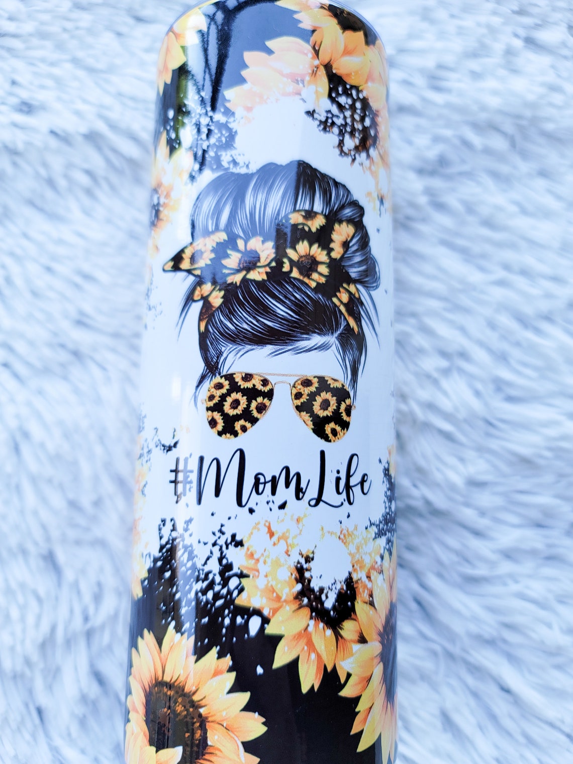 Sunflower Mom Life Tumbler Cute Sunflower Summer Messy Bun Etsy