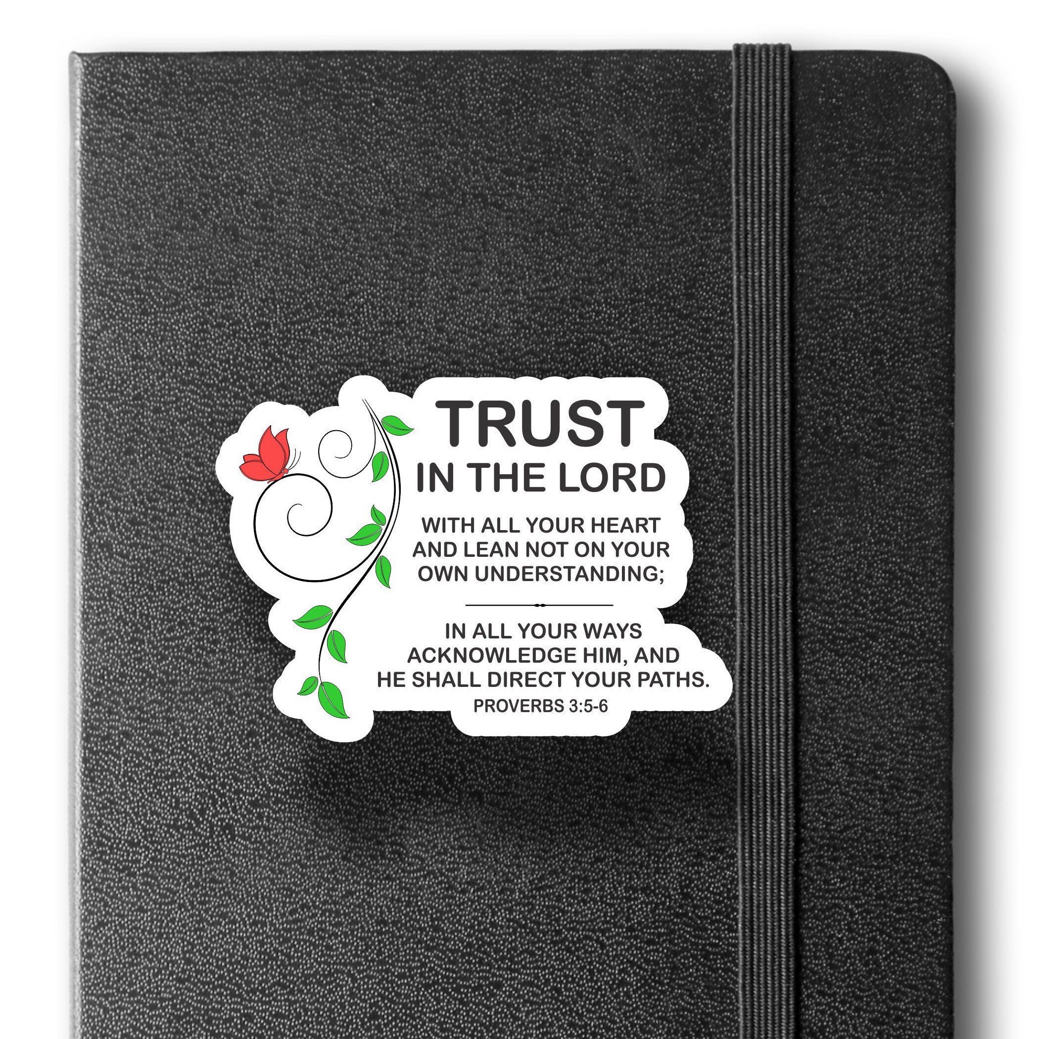 Trust in the Lord, Stickers, Vinyl Waterproof Sticker, Bible, Proverbs ...