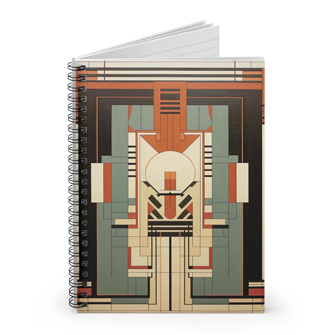 FRANK LLOYD WRIGHT Inspired Spiral Notebook 6x8 118 Ruled Line Pages ...
