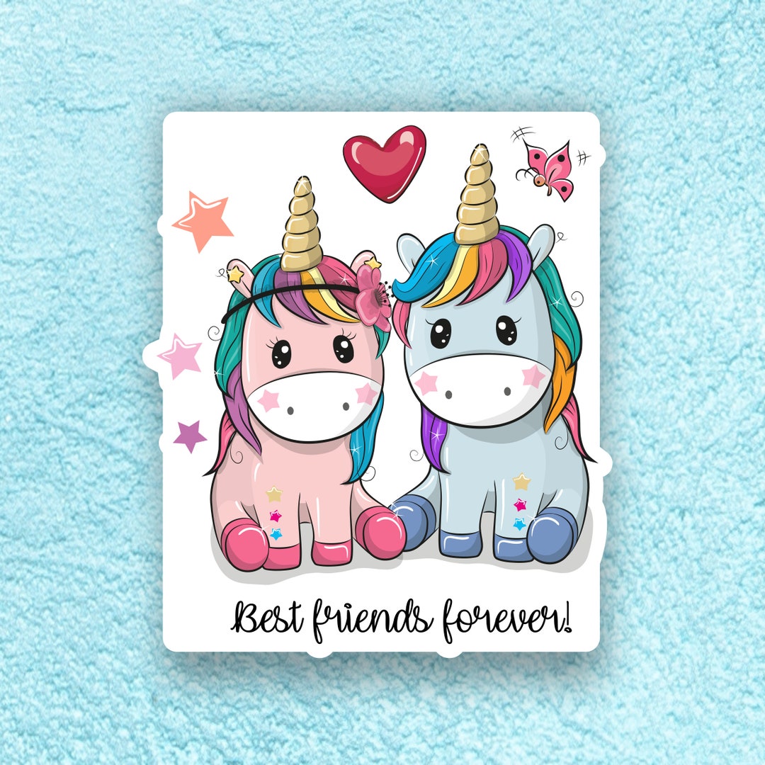 Best Friends Forever Stickers, Unicorn Sticker, Vinyl Waterproof ...