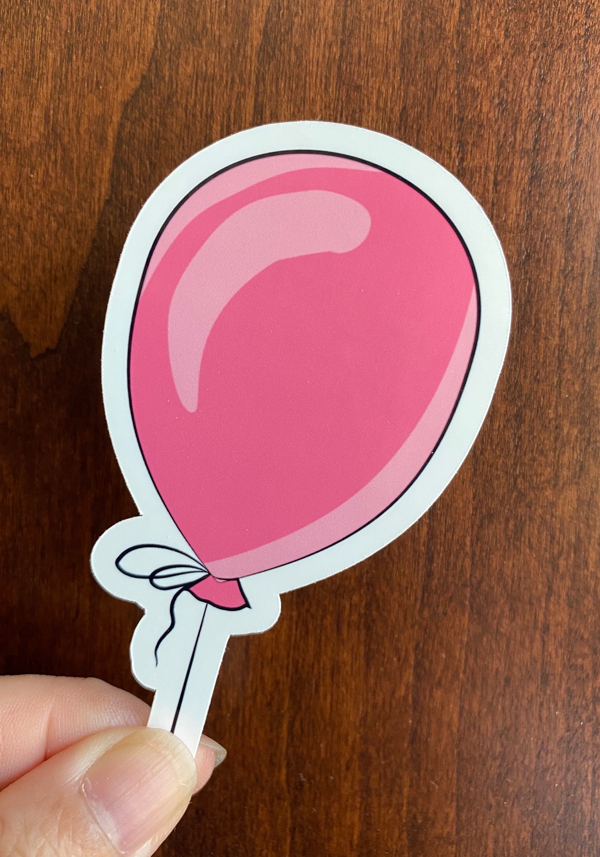 Pink Balloon Sticker Stickers Vinyl Waterproof Sticker Fun | Etsy