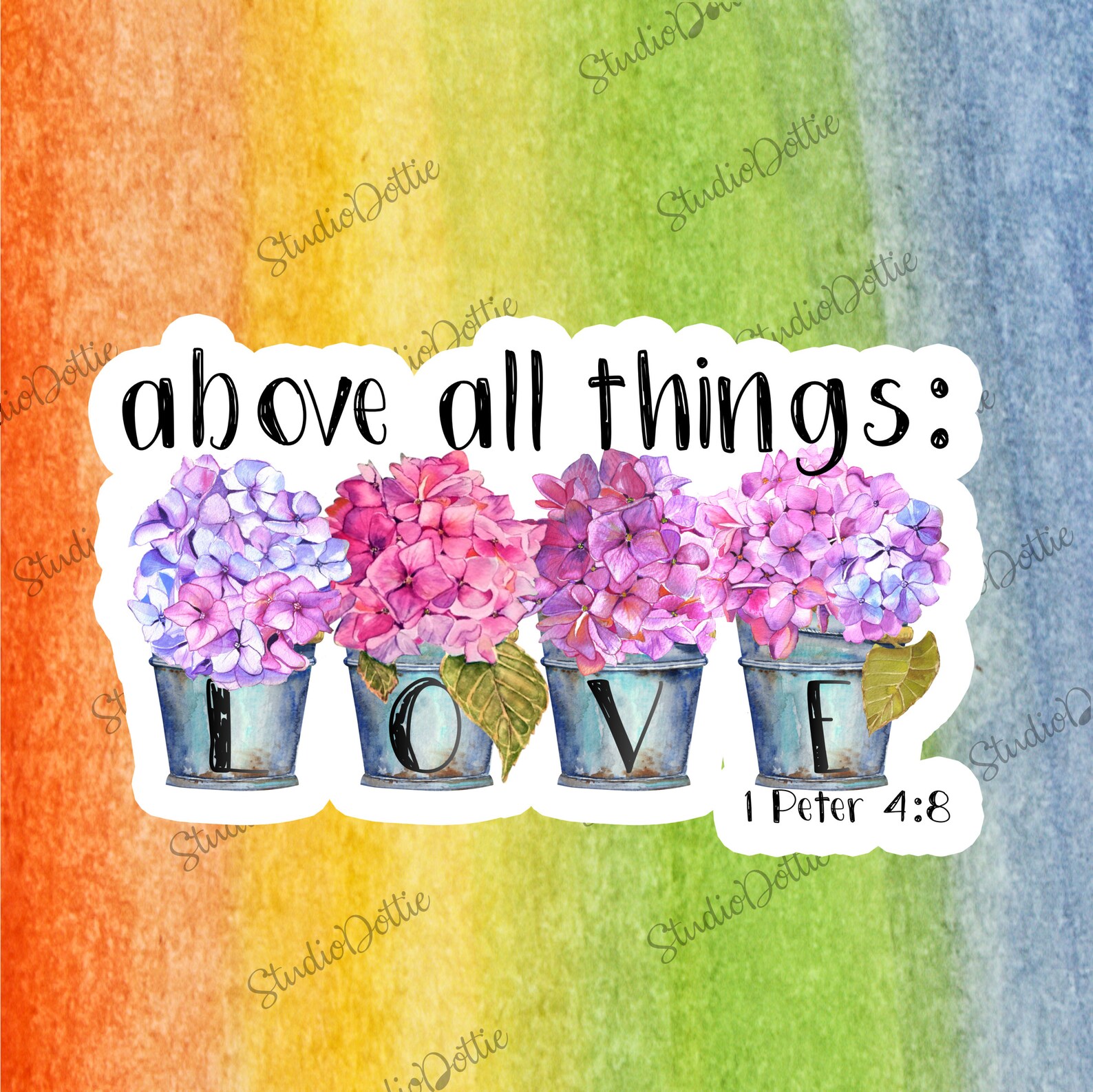 Above All Things LOVE Sticker, Stickers, Vinyl Sticker, Bible Verse ...