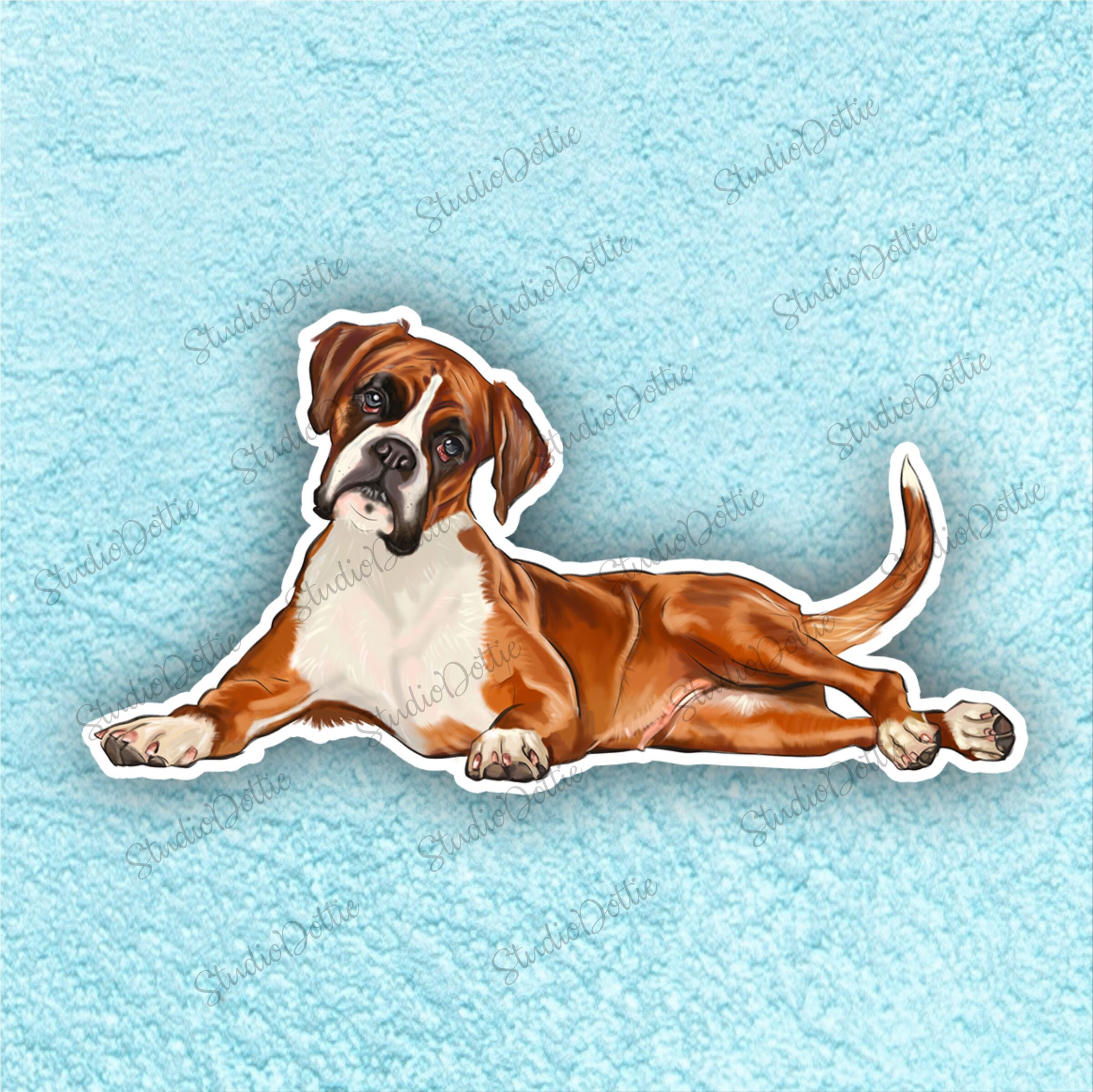 BOXER Dog Sticker Stickers Fun Sticker Vinyl Sticker Back - Etsy