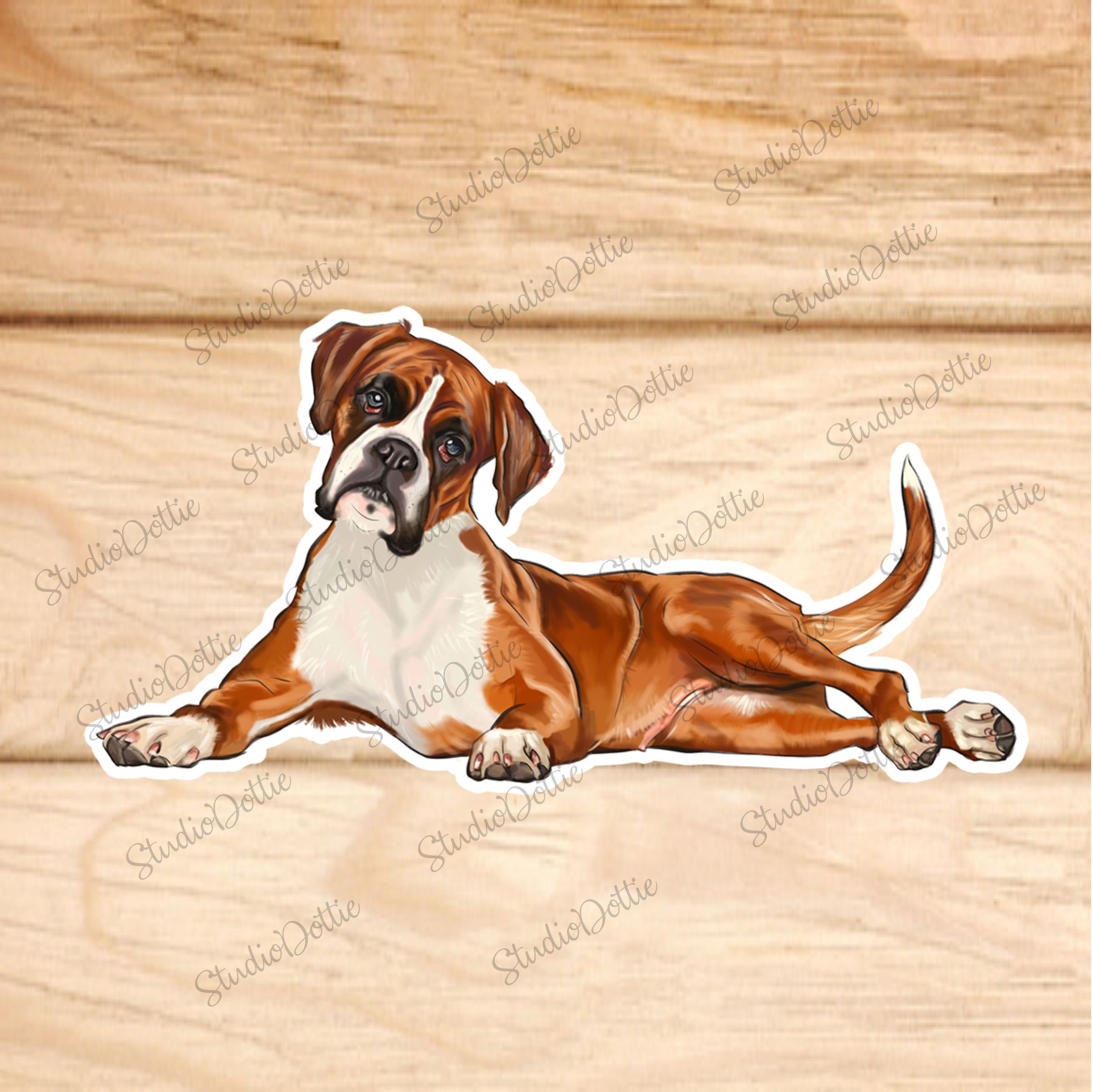 BOXER Dog Sticker Stickers Fun Sticker Vinyl Sticker Back - Etsy