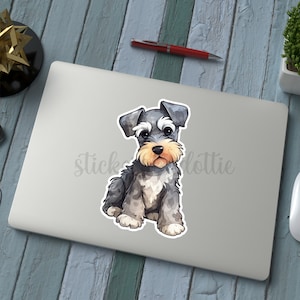 Miniature Schnauzer Dog Sticker, Stickers, Fun Sticker, Vinyl Sticker ...