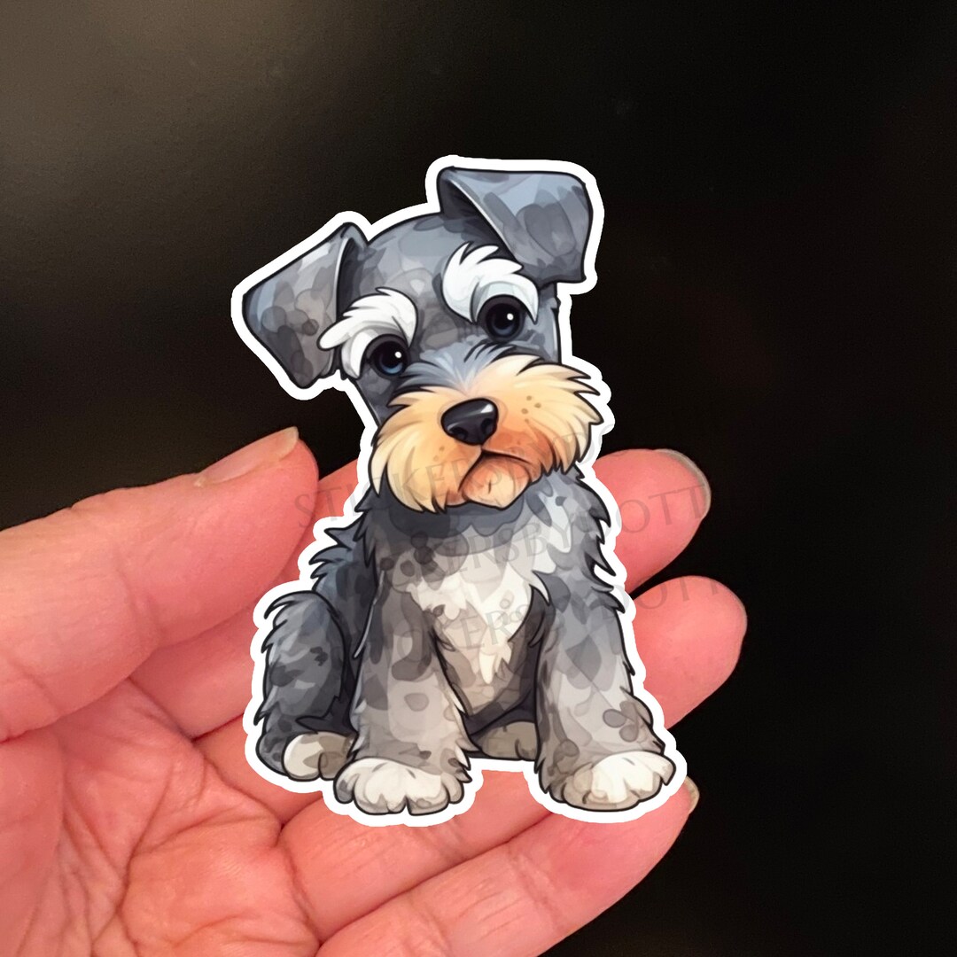 Miniature Schnauzer Dog Sticker, Stickers, Fun Sticker, Vinyl Sticker ...