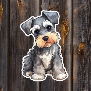 Miniature Schnauzer Dog Sticker, Stickers, Fun Sticker, Vinyl Sticker ...