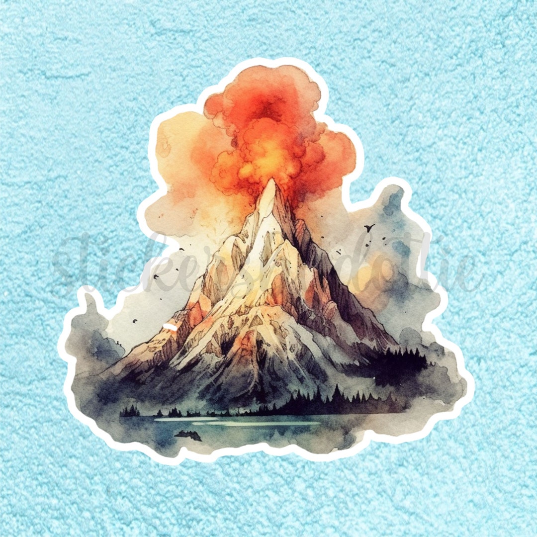 Volcano Sticker Prehistoric Dinosaur Era Stickers Fun - Etsy