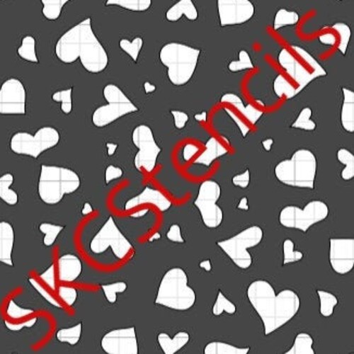 Scattered Heart Stencil SVG File - Etsy