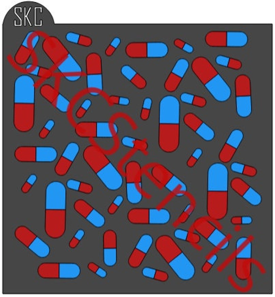 2 Part Pill Capsule Stencil SVG - Etsy