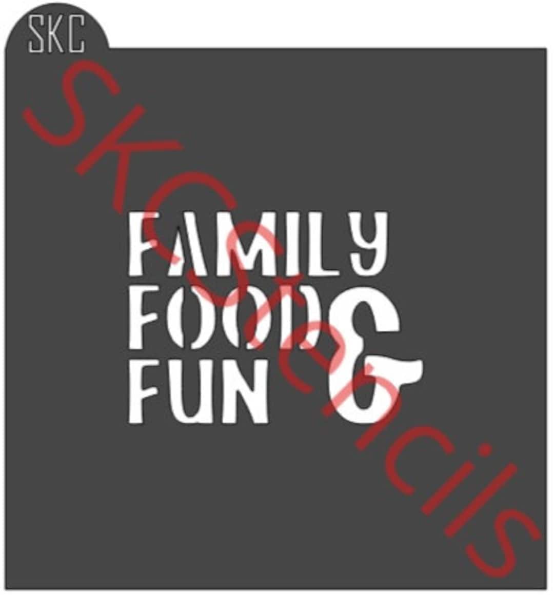 Family Food & Fun Stencil SVG - Etsy