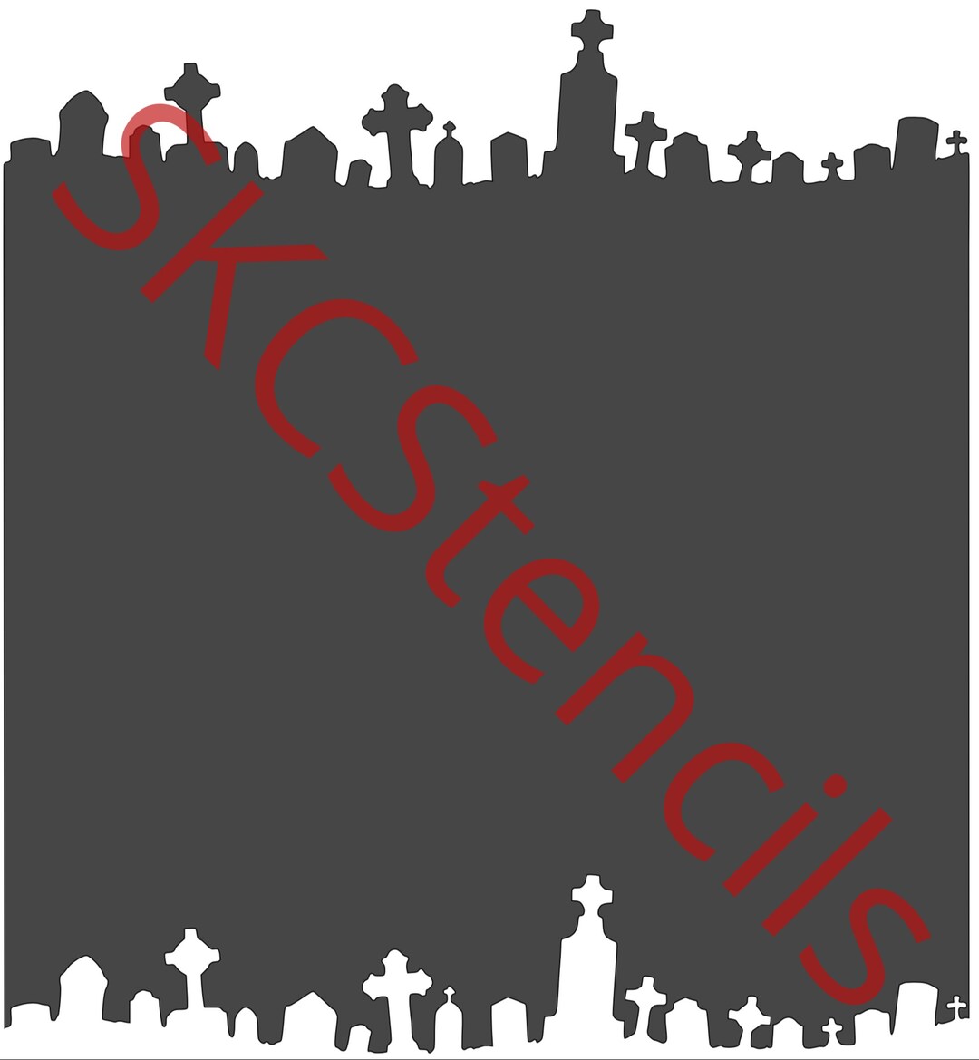 Double Sided Cemetery Stencil SVG - Etsy