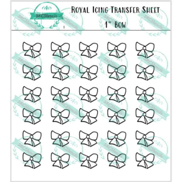 Bow Icing Template - Etsy UK
