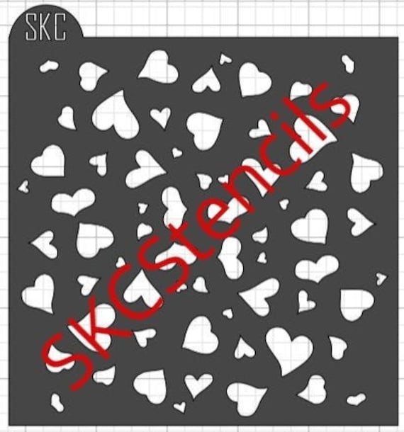 Scattered Heart Stencil SVG File - Etsy