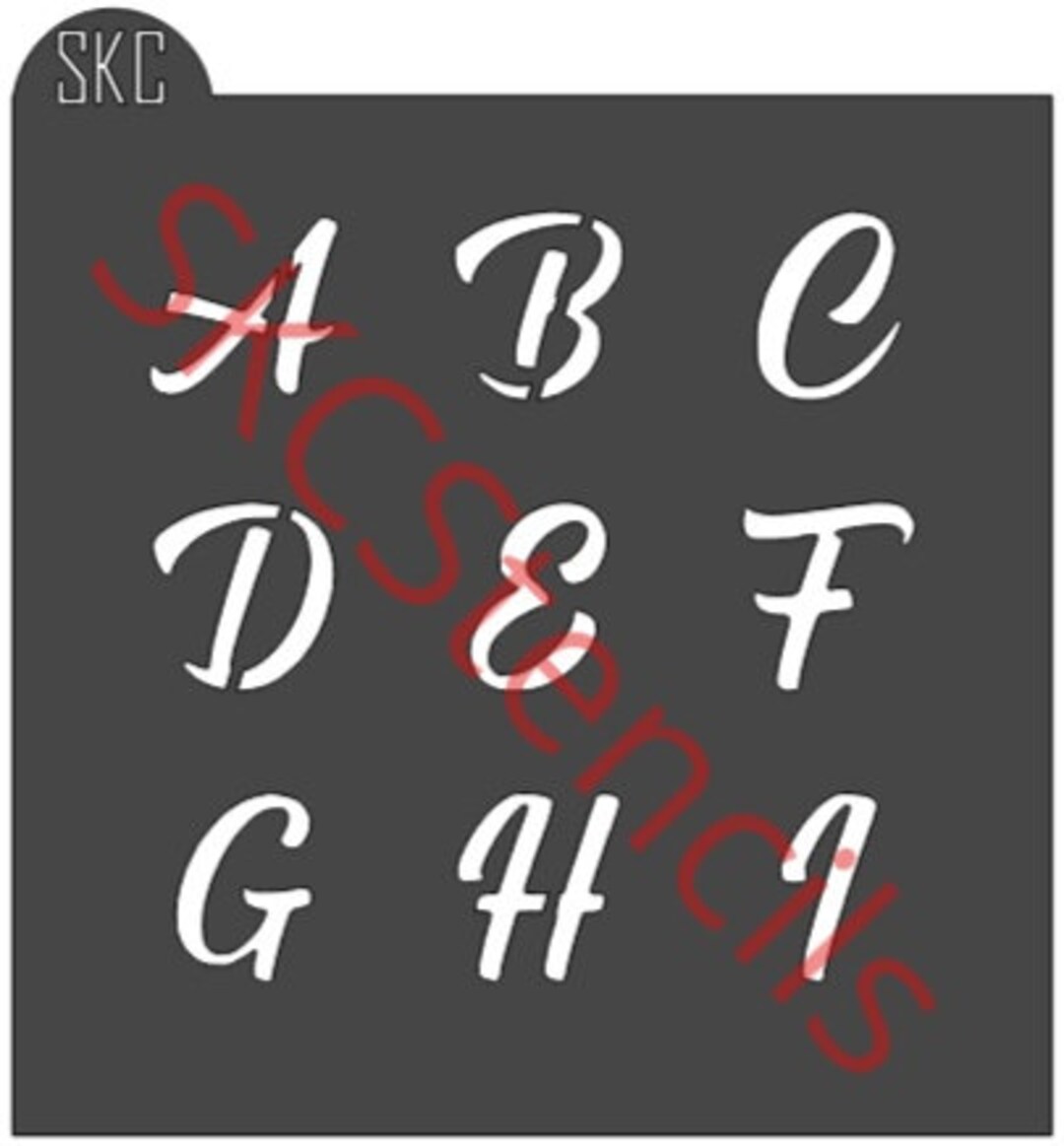 3 Part Script Letters Stencil SVG - Etsy