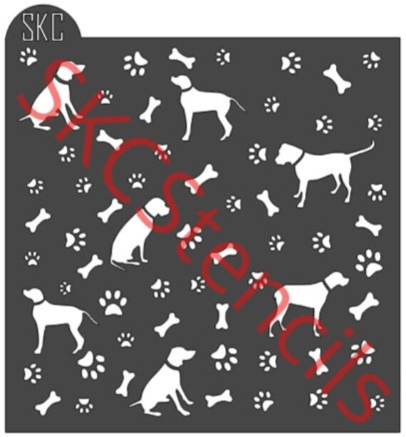Dog Themed Stencil SVG | Etsy