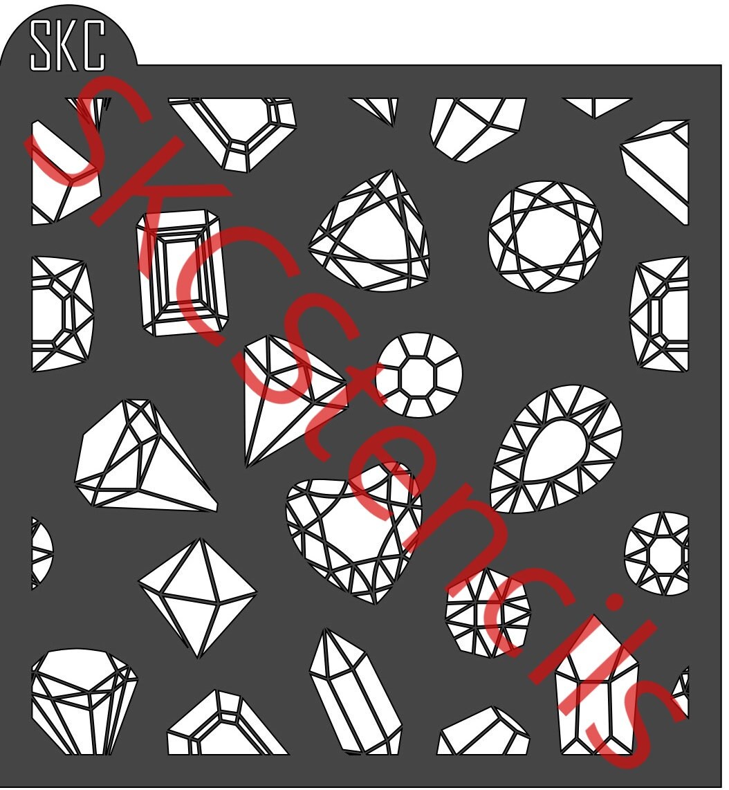 Gem Stencil SVG - Etsy