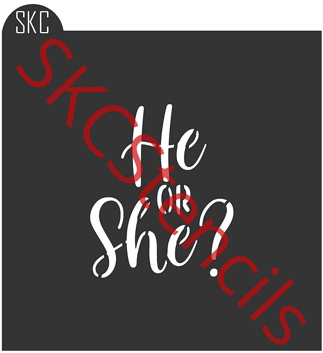 He or She Stencil SVG - Etsy