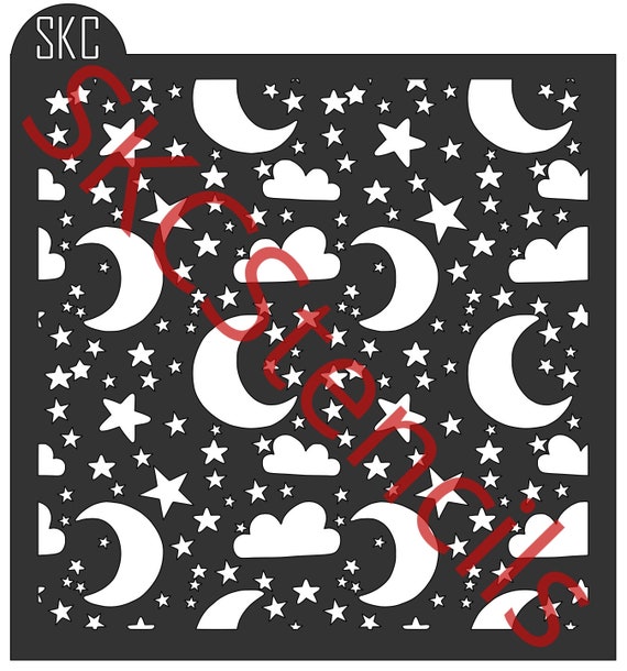 Night Sky Stencil SVG | Etsy