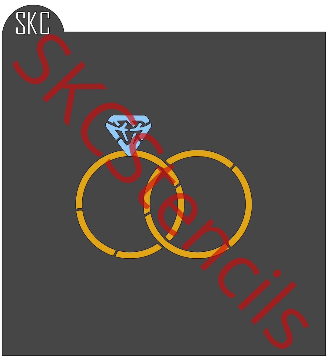 2 Part Rings Stencil SVG - Etsy