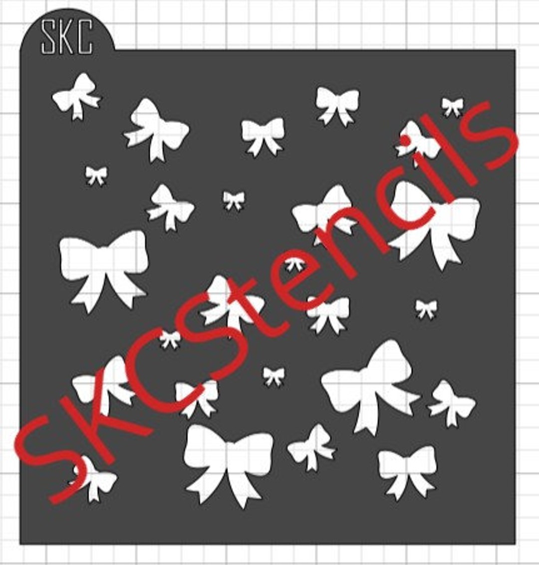 Scattered Bow Stencil SVG File - Etsy