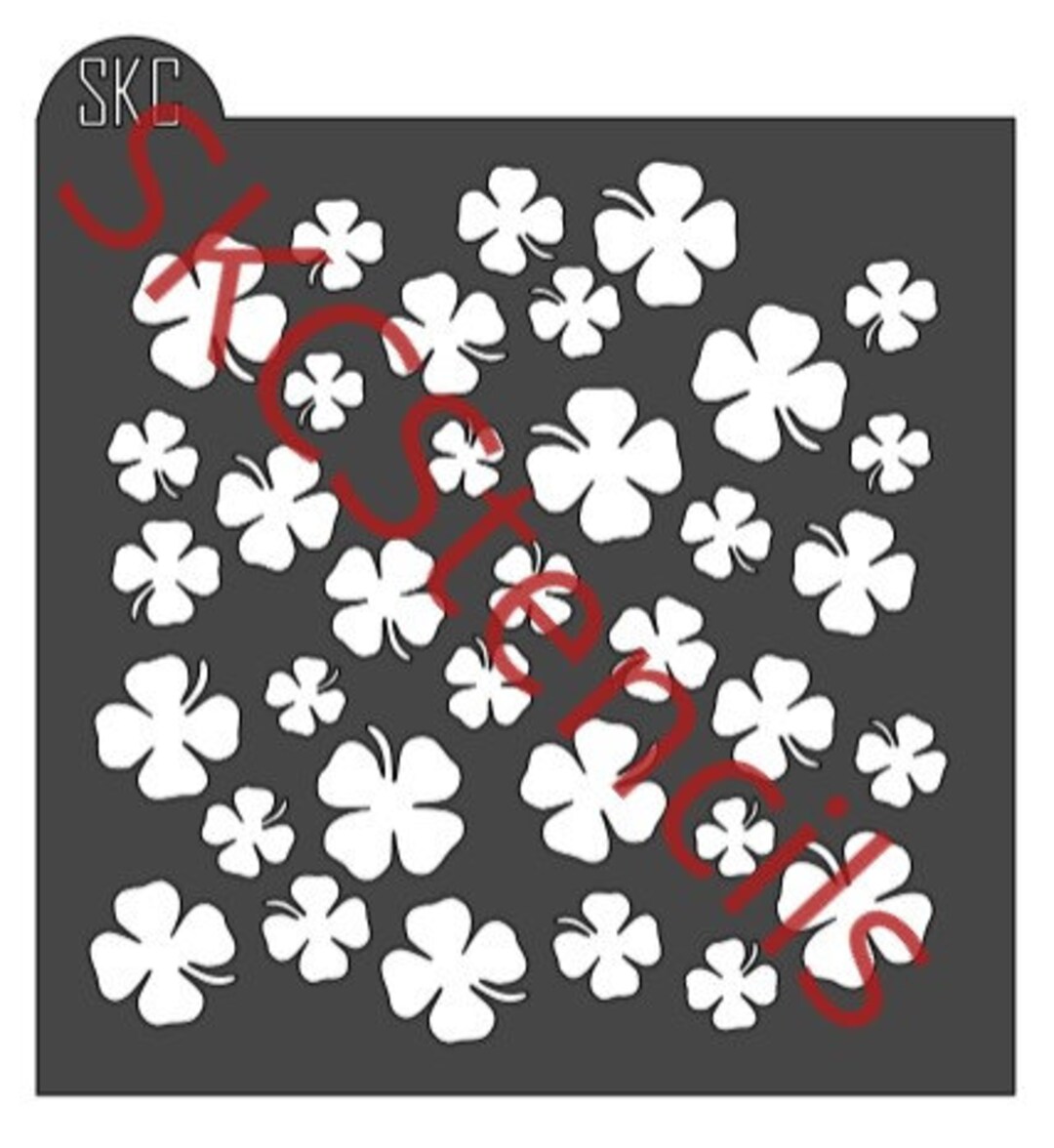 4 Leaf Clover Stencil SVG File- St. Patricks Day- Shamrock- Cookie Stencil- Cookie Supplies- St ...
