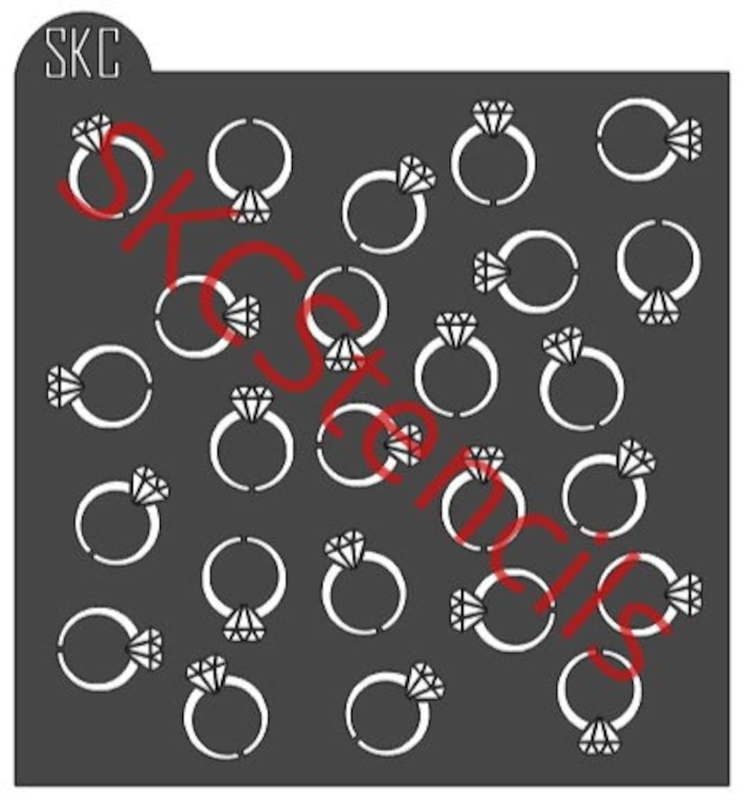 Engagement Ring Stencil SVG- Wedding Stencils- Engagement Stencils- Background Stencils- Plastic ...