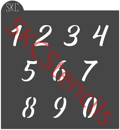Script Numbers Stencil SVG - Etsy