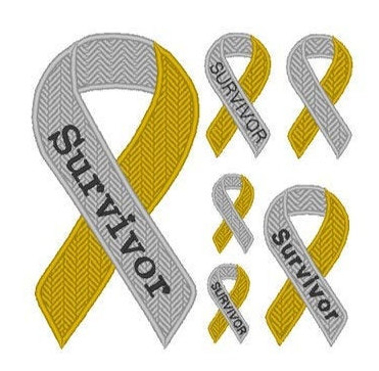 FSL 2-color Cancer Awareness Machine Embroidery Design Ribbon, 4 Sizes ...