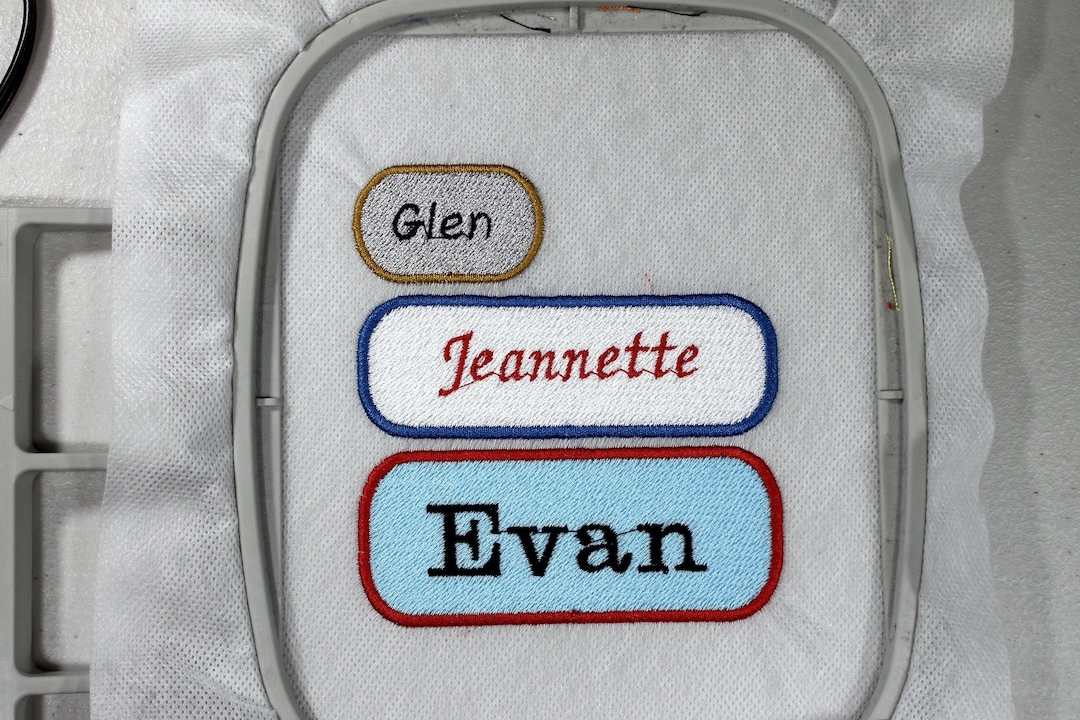 Blank Name Patches FSL Machine Embroidery Design, 3 Sizes, Stitch ...