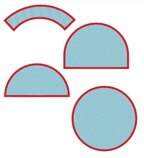 Blank Circle-based Patches FSL Machine Embroidery Design, 4 Styles in ...