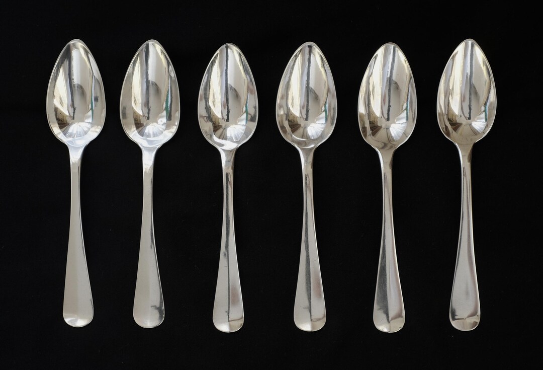 Set of 6 Antique .835 Silver Dessert Spoons From 1869. - Etsy