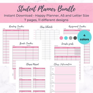 Student Planner Bundle Printable, School Planner, Bullet Journal ...