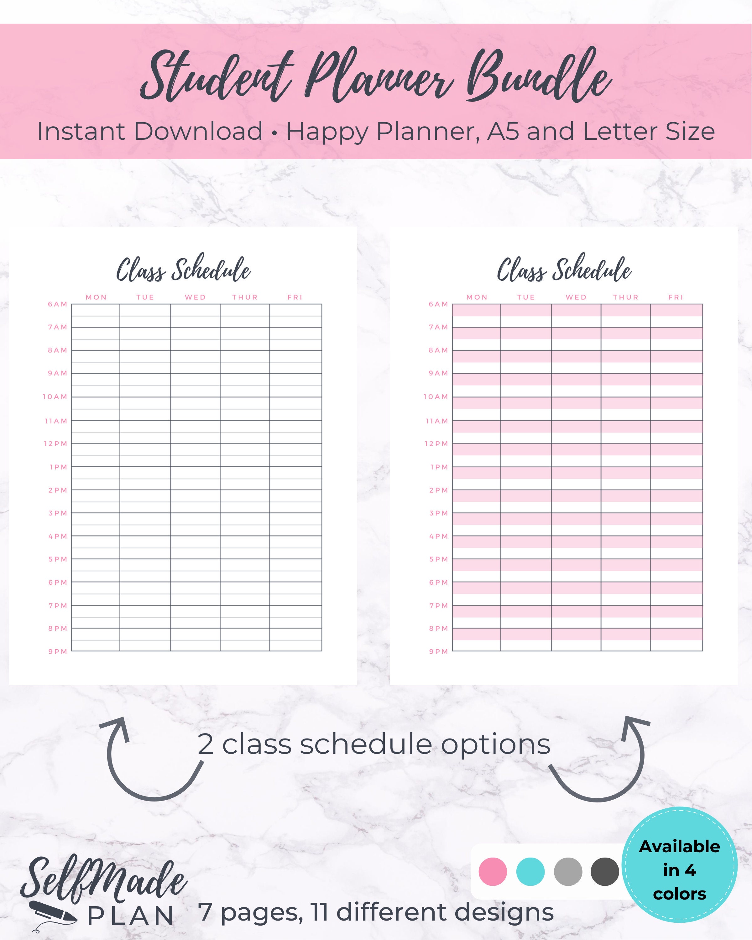 Student Planner Bundle Printable, School Planner, Bullet Journal ...