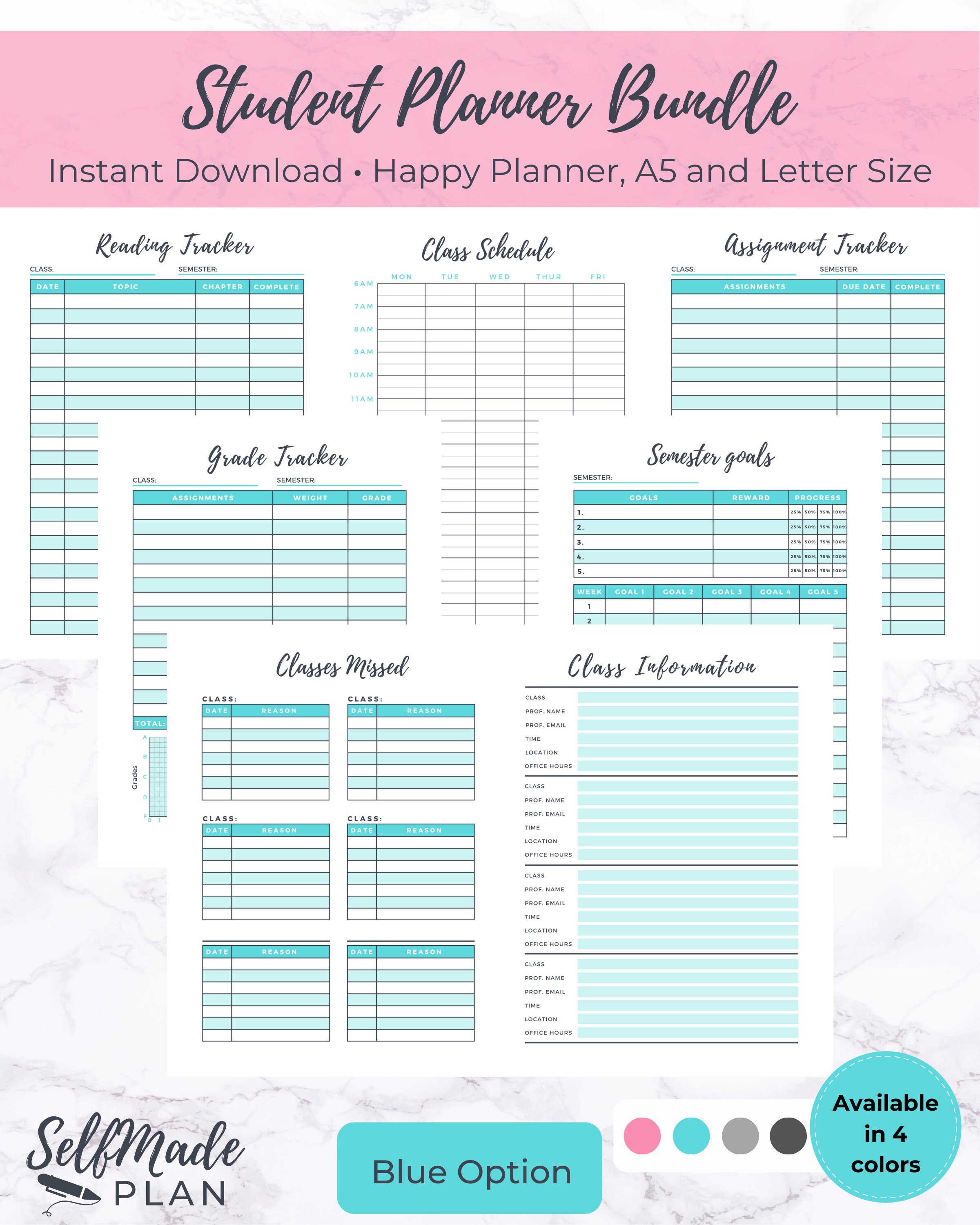 Student Planner Bundle Printable School Planner Bullet - Etsy