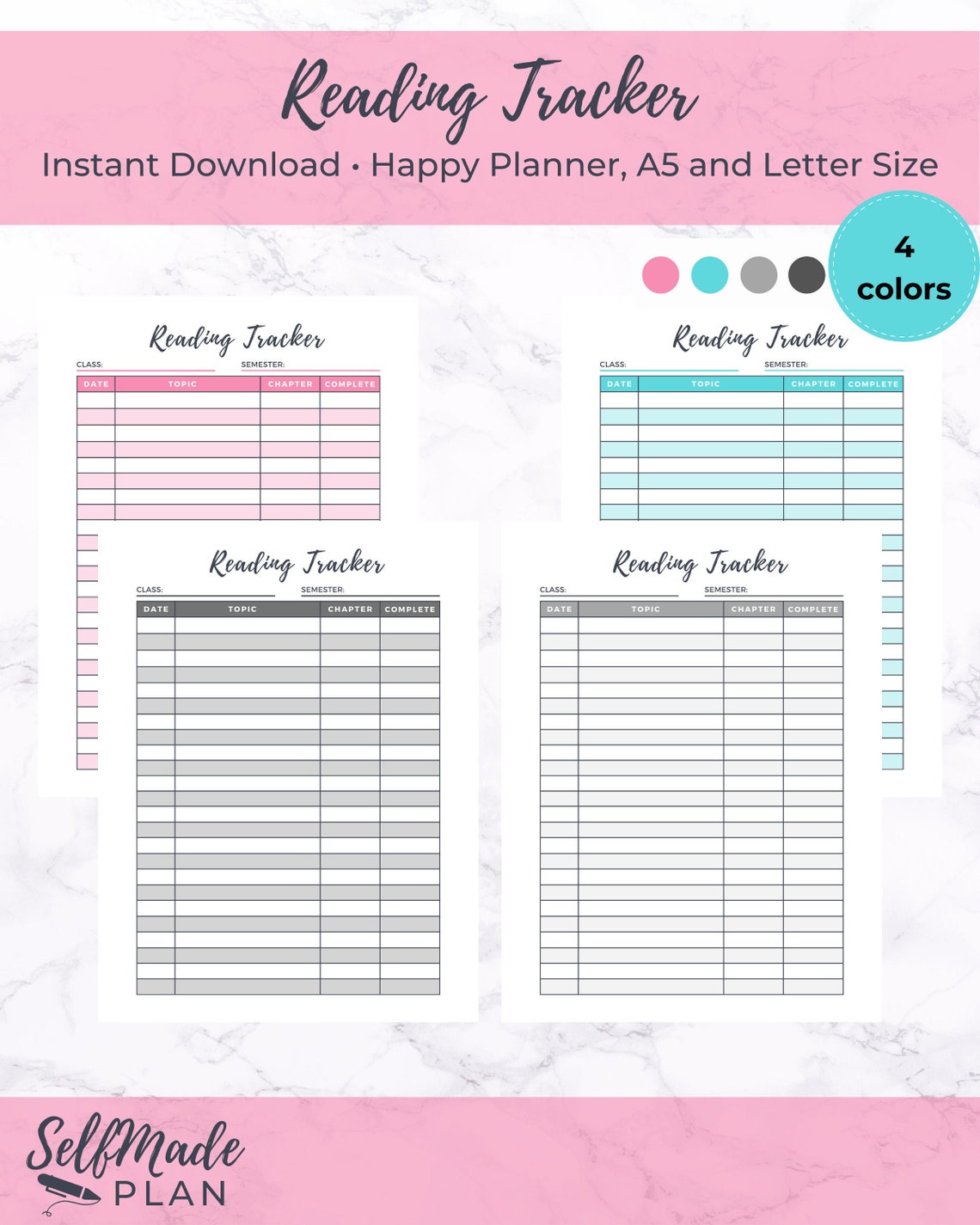 Reading Tracker Printable School Planner Student Printable - Etsy