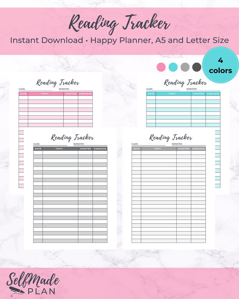 Reading Tracker Printable School Planner Student Printable - Etsy