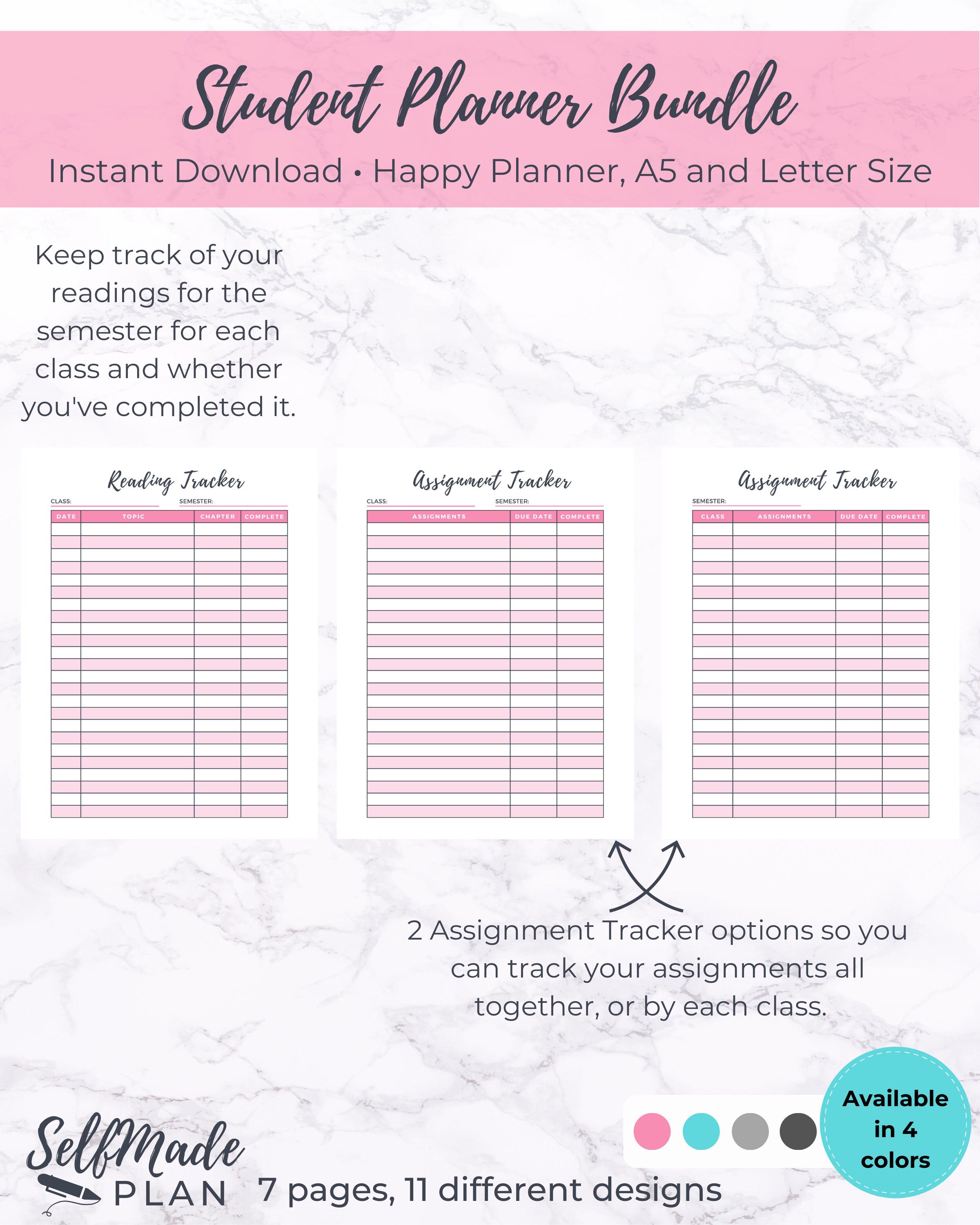 Student Planner Bundle Printable, School Planner, Bullet Journal ...