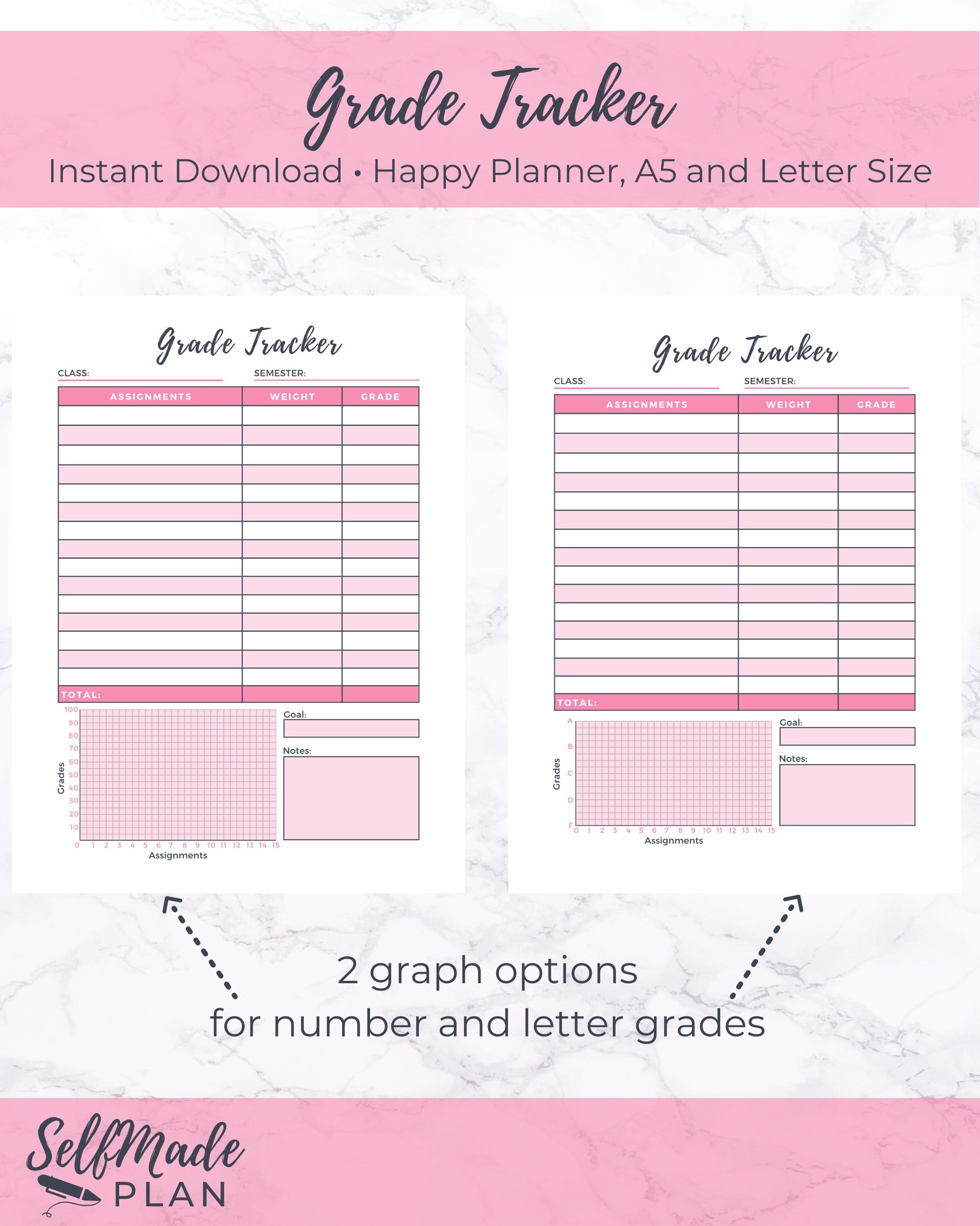 Student Grade Tracker Printable School Planner Bullet - Etsy Israel