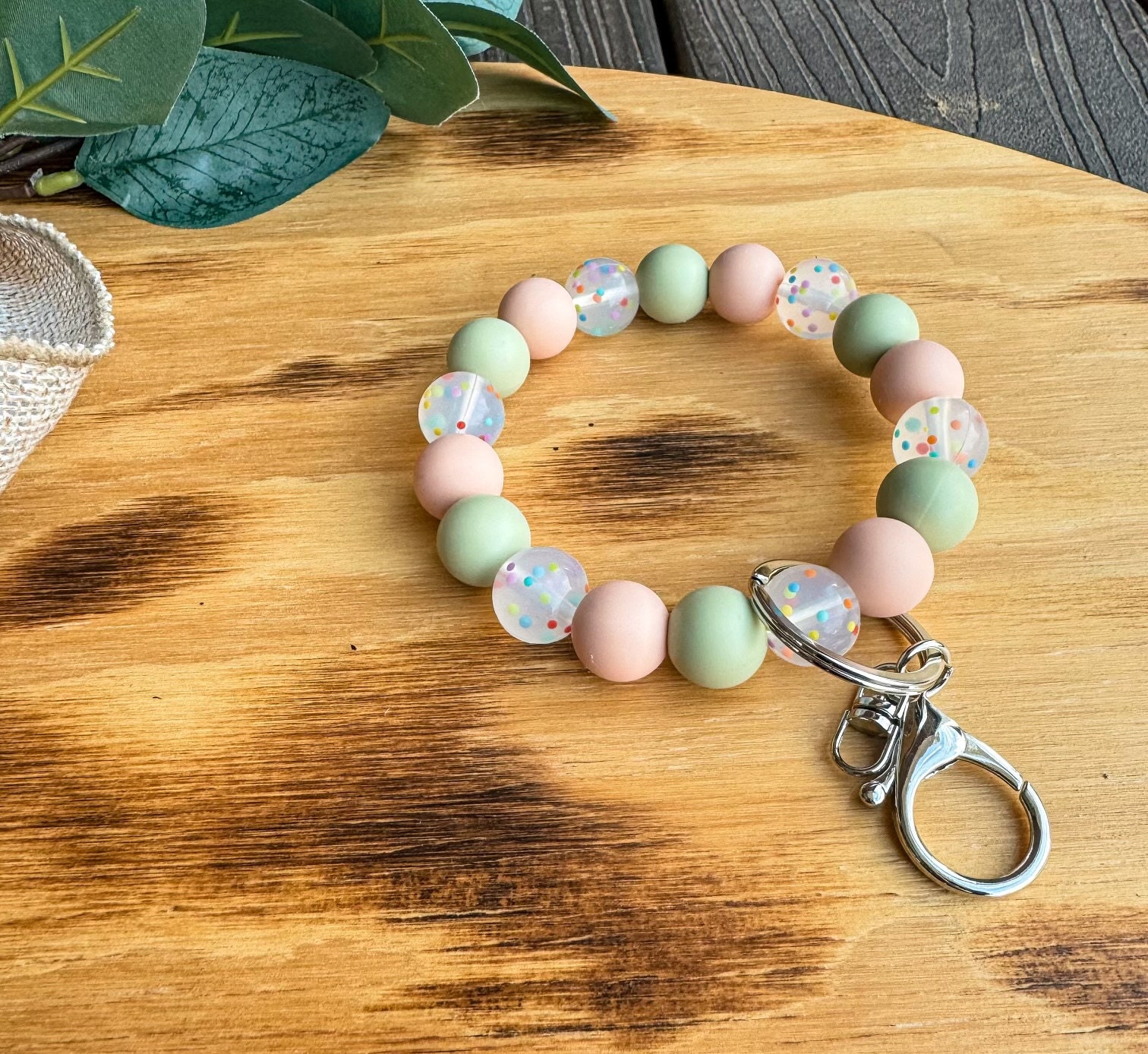 Silicone Beaded Wristlet, Wristlet, Silicone Beads, Keychains, Wristlet ...