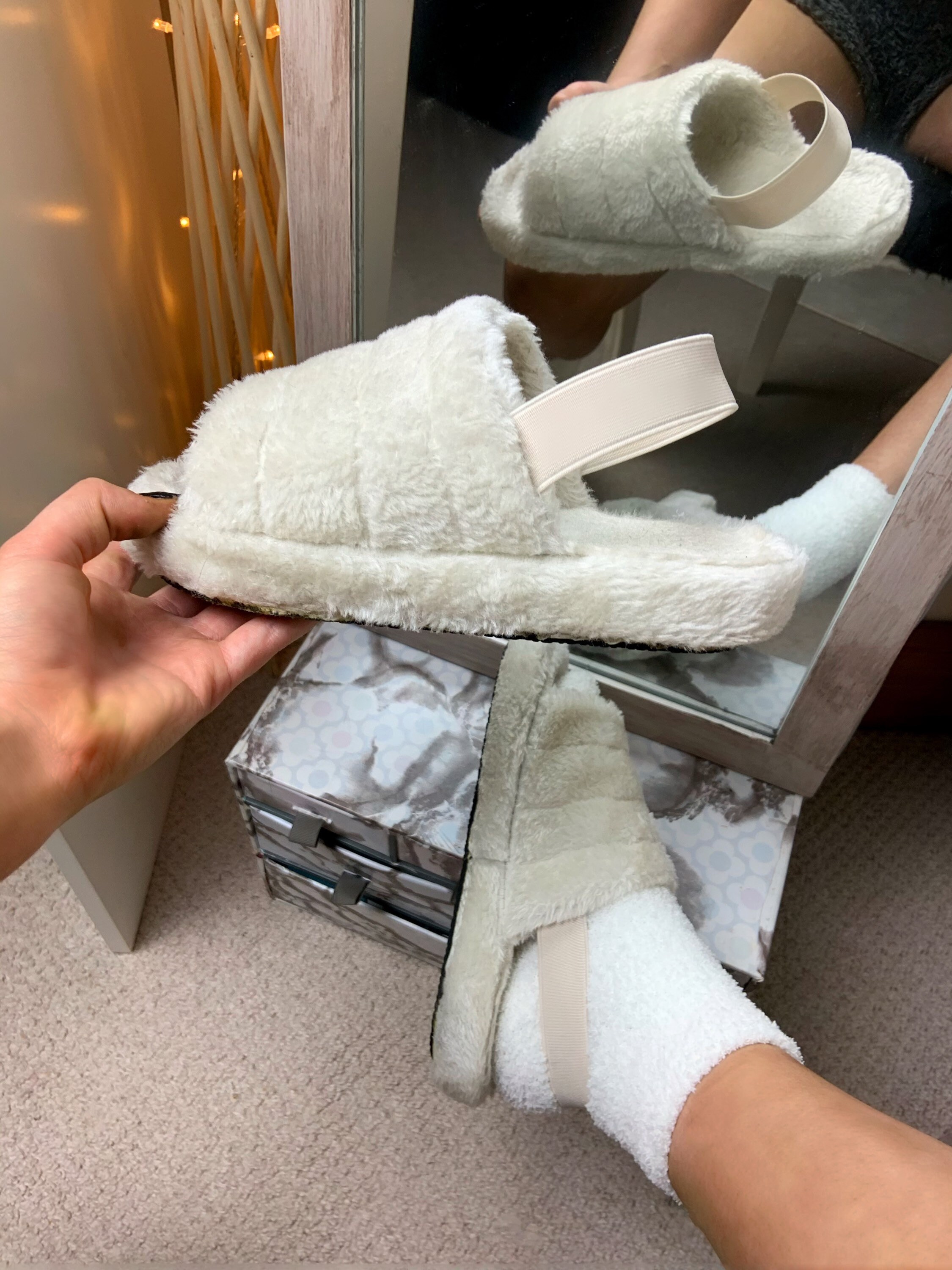 Fluffy Slip on Slippers Open Toe Lounge Wear Bedtime Indoor Shoes - Etsy UK